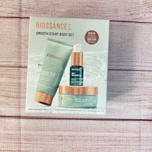 Biossance | Skincare | Biossance Smooth Start Body Set Scrub Toning Body Cream Squalane Oil ...